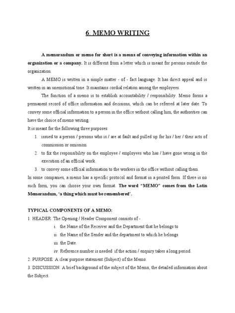 Lesson 6 Memo Writing Pdf Memorandum