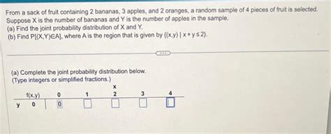 Solved From A Sack Of Fruit Containing 2 Bananas 3 Apples