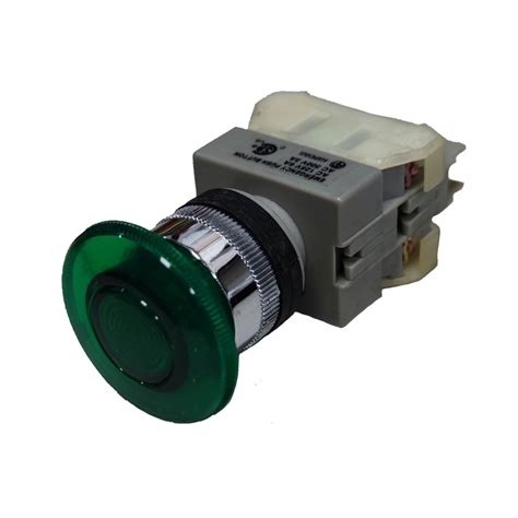 Auspicious Illuminated Emergency Push Button Green 22mm 3a 220v