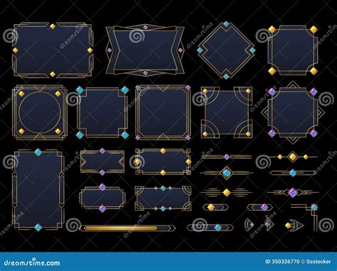 Game Ui Frames Gold Medieval Rpg Game Or App Royalty Free Illustration