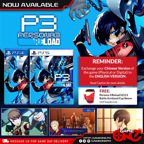 Game One Ph Now Available Persona 3 Reload English