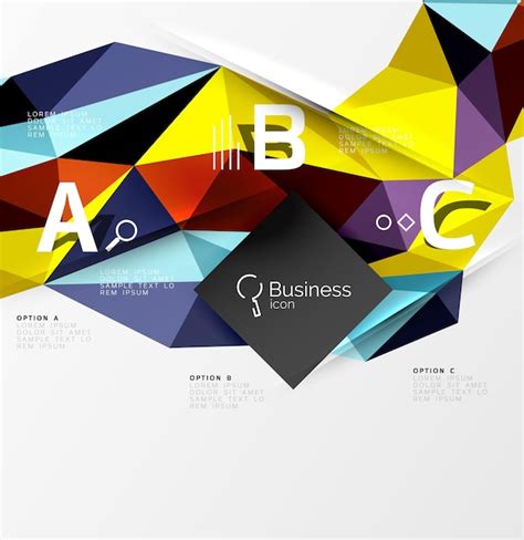 Premium Vector 3d Polygonal Object Triangles Abstract Background Vector Template Background