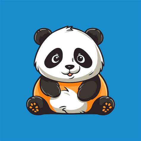 Ilustração em vetor de desenho animado de panda fofo Vetor Premium