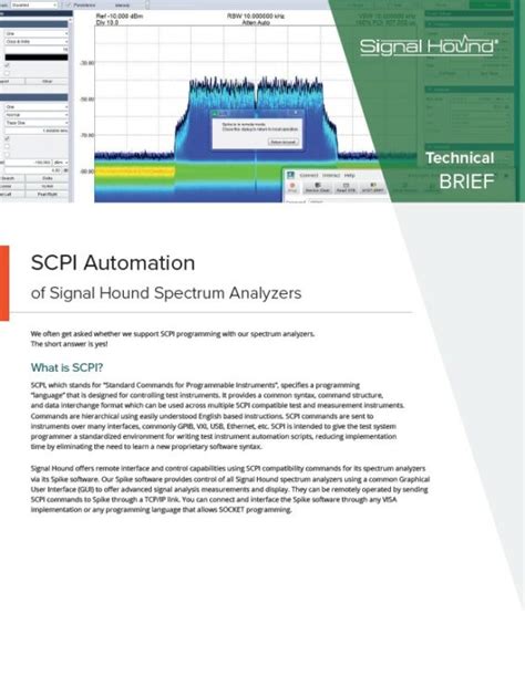 Scpi Automation Of Signal Hound Spectrum Analyzers Signal Hound