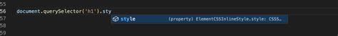 Javascript Why Does Vscode Not Give Me Style Option When It Is