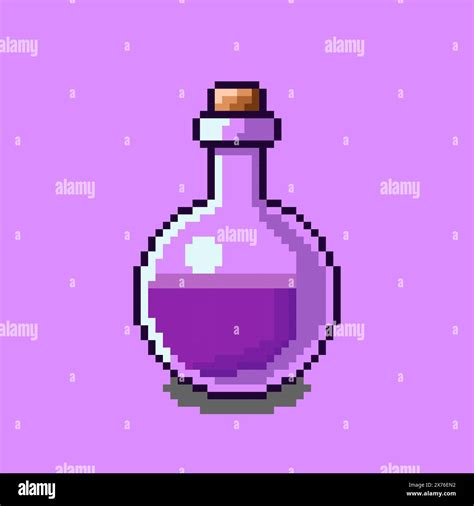 Vector Illustration Of Magic Potion Halloween With Pixel Art Design