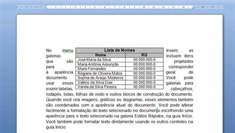 Como Digitar Texto Ao Redor De Uma Tabela No Microsoft Word