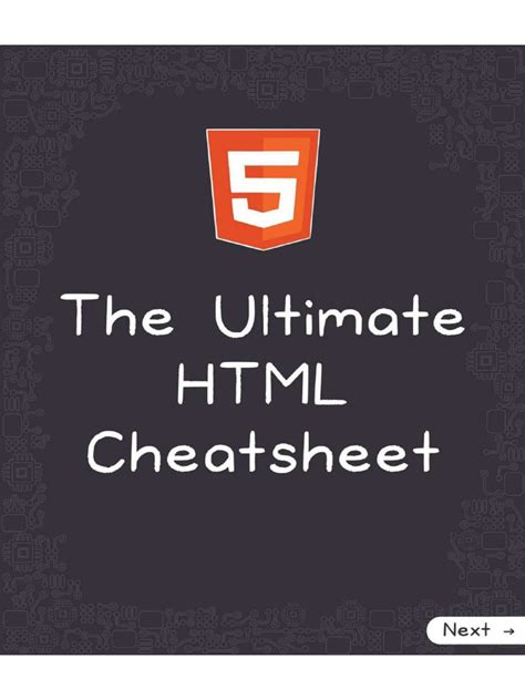 ultimate html cheat sheet pdf