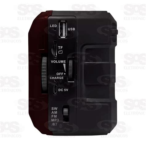 Rádio Retro Portátil 10w Com Painel Solar Grasep D Fs1607