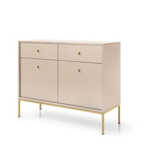 Lomadox Kommode Malaga 160 104cm Breit Sandbeige Fußgestell