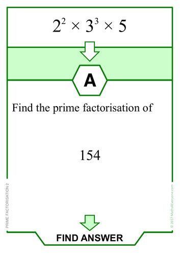 Prime Factorisation 2 Treasure Hunt Teaching Resources