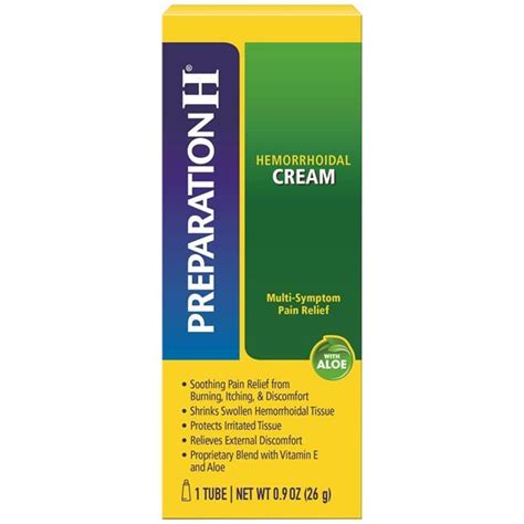 Preparation H Hemorrhoid Symptom Treatment Cream 09 Ounce Tube