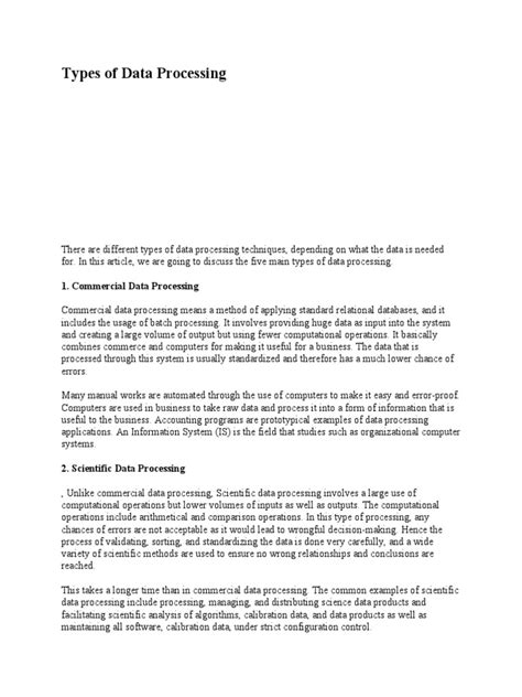 types of data processing pdf central processing unit databases