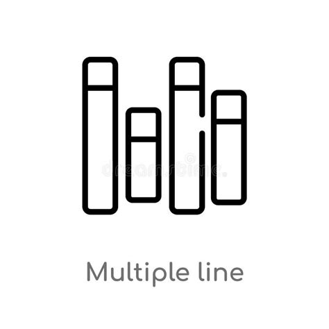 Outline Multiple File Vector Icon Isolated Black Simple Line Element