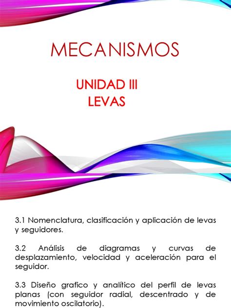 Mecanismos Unidad 3 Pdf Pdf Aceleración Velocidad