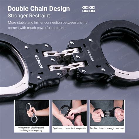 Police Law Enforcement Handcuff Double Locking Handcuff 3 Teeth 3 Layer