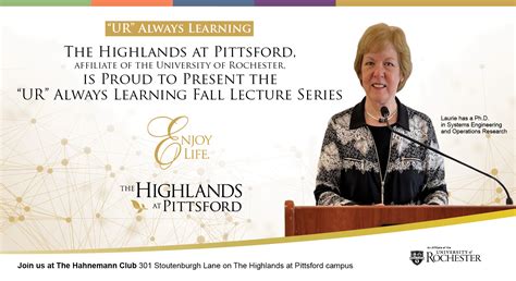 “ur” always learning october lecture series the highlands at pittsford