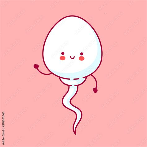 Cute Happy Funny Sperm Cell Vector Flat Stock Vector Adobe Stock