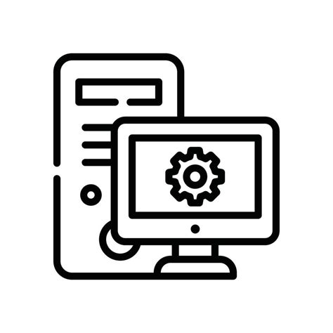 Workstation Vector Line Icon Cloud Computing Symbol Eps 10 File 16878028 Vector Art At Vecteezy