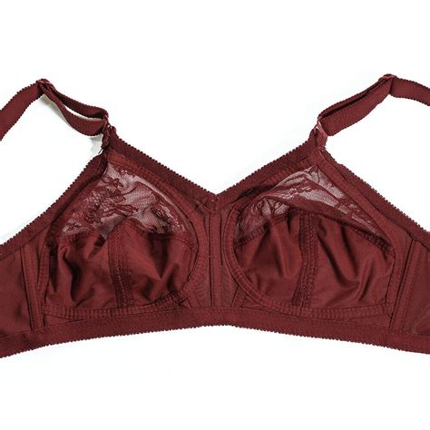 Ladies Full Coverage Bra Non Padded Lace Minimiser Bra Wire Free Bra Plus Size Ebay