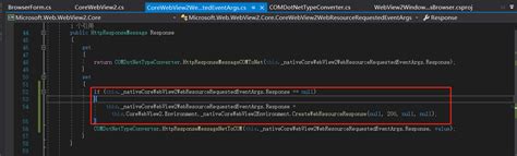 microsoft web webview2 set response property of