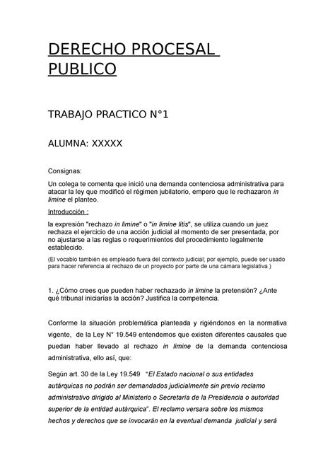 Tp1 Derecho Procesal Publico Derecho Procesal Publico Trabajo