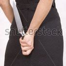 Girl With Knife Behind Her Back Drawing