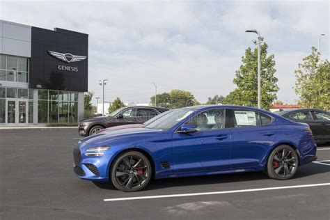 Genesis Hyundai G70 Luxury Sport Sedan Display At A Dealership The