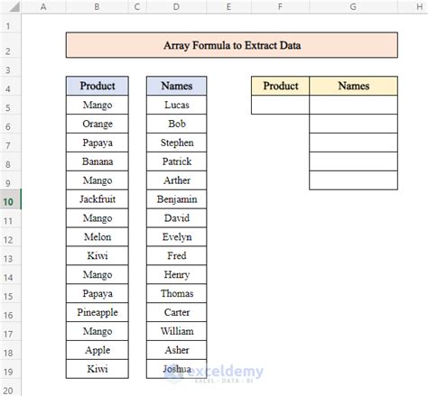 How To Extract Data From A List Using Excel Formula Methods