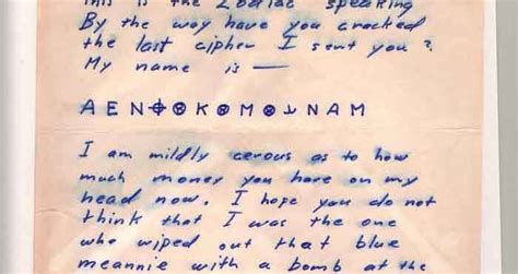 Zodiac Killer Solved Message Zodiac Killer S Final Two Messages May