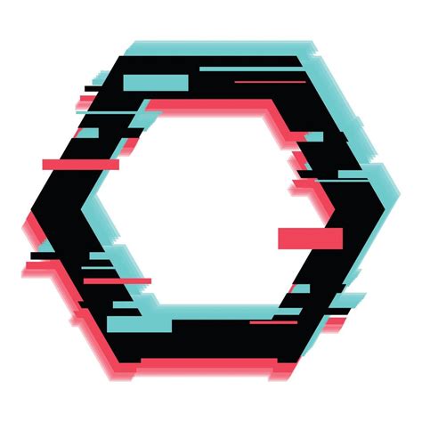Hexagon Frame Glitching In Turquoise And Coral Colors 50041969 Vector Art At Vecteezy