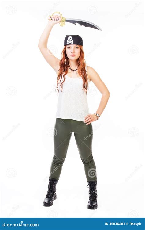 Woman Holding A Sword Stock Photo Image