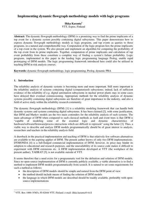 Pdf Implementing Dynamic Flowgraph Methodology Models With Logic Programs