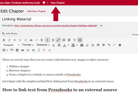 Linking Material Queens Open Textbook Authoring Guide