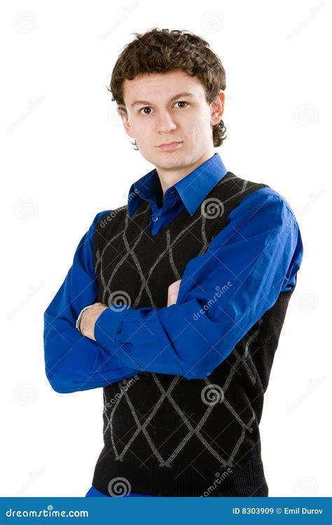 Confident Adult Man Portrait Isolated On White Stock Image Image Of