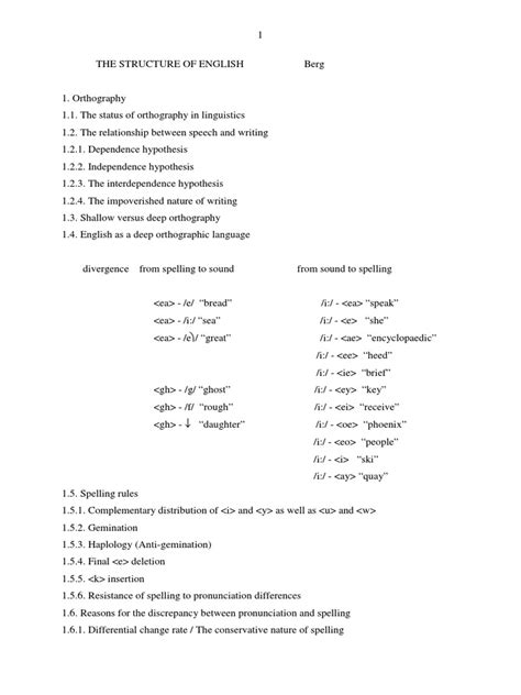 An In Depth Analysis Of The Structure Of English Orthography Phonology