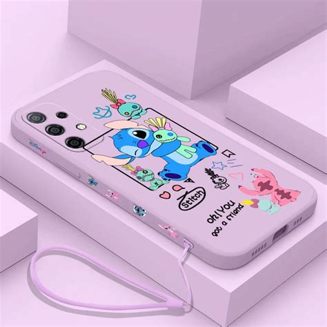 Funda De Teléfono Stitch And Angel Para Samsung A81 A53 A50 A22s A52