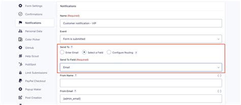 Wordpress Form Notification Emails Conditional Logic