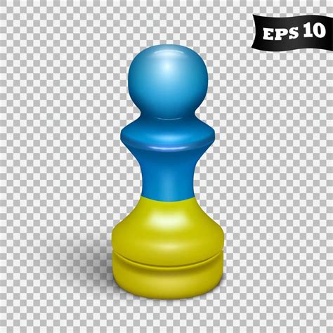 The Pawn Chess Piece Is Painted In The Colors Of The Ukrainian Flag