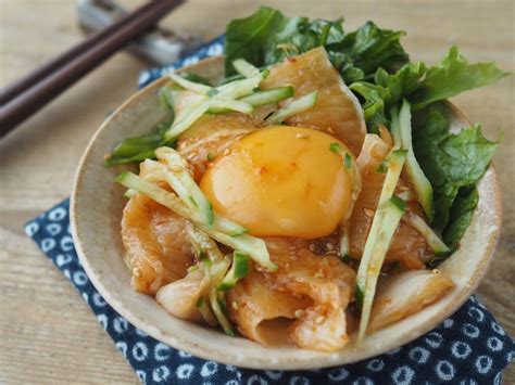 箸が止まらない！えんがわユッケ By 木村食堂 【クックパッド】 簡単おいしいみんなのレシピが355万品