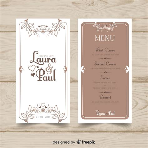Plantilla De Tarjeta De Boda Decorativa Vector Gratis