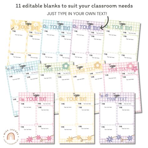 Daisy Gingham Pastels Classroom Newsletter Templates Miss Jacobs
