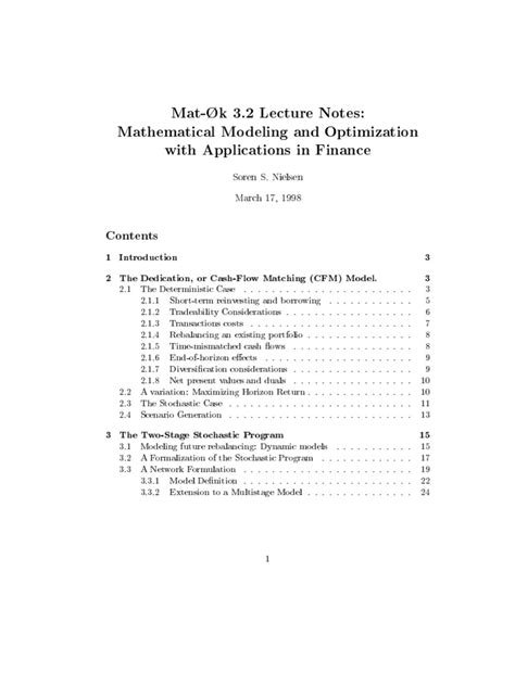 mat k 3 2 lecture notes mathematical modeling and optimization with
