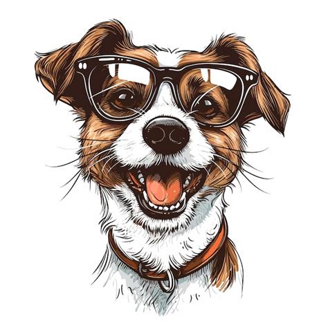 귀여운 강아지 얼굴 클립 아트 프리미엄 Ai 생성 벡터