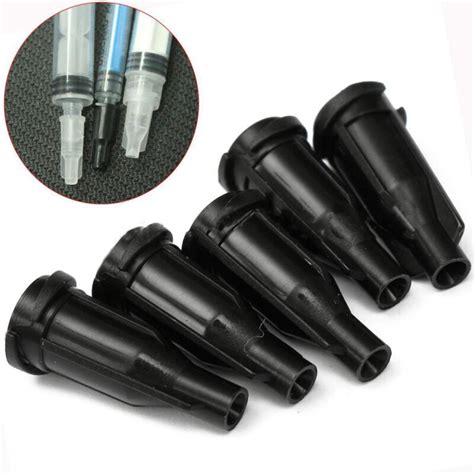 100 개 블랙 주사기 팁 캡 인젝터 디스펜서 디스펜스 바늘 씰링 플러그 주사기 캡 구색 접착제 보관 배관