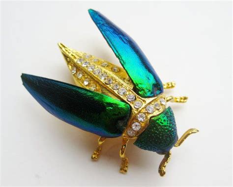 Vintage Iridescent Enamel Gold Insect Bug Beetle by SoCalJewelBox, $44. ...