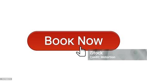Book Now Web Interface Button Clicked Mouse Cursor Wine Red Color