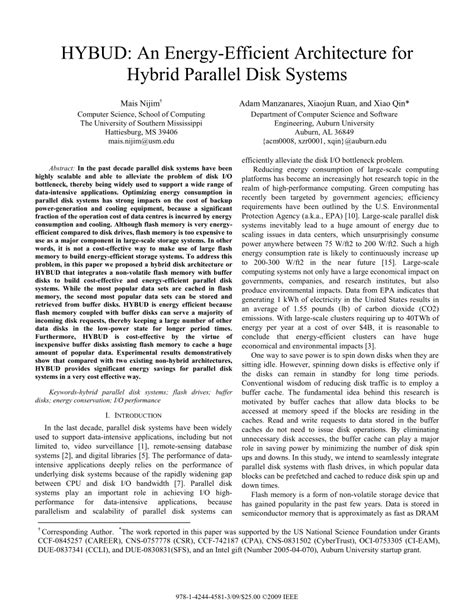 Pdf Hybud An Energy Efficient Architecture For Hybrid Parallel Disk