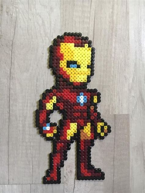 Iron Man Perler Beads Etsy Motifs perles hama Art perle Perles à