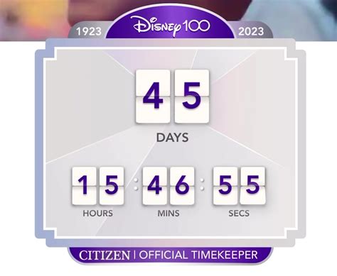 Theres Now An Official Countdown Timer On The Disneyland Website For The Disney 100 Celebration